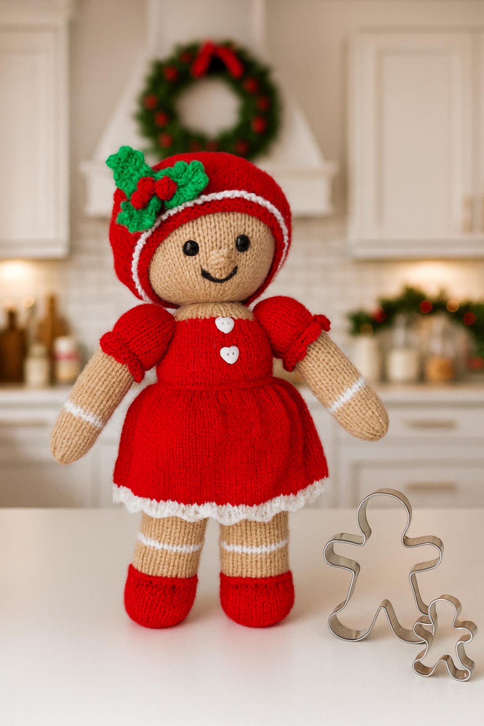 Gingerbread Girl Knitting Pattern PDF Christmas Ragdoll Festive Knitted ...