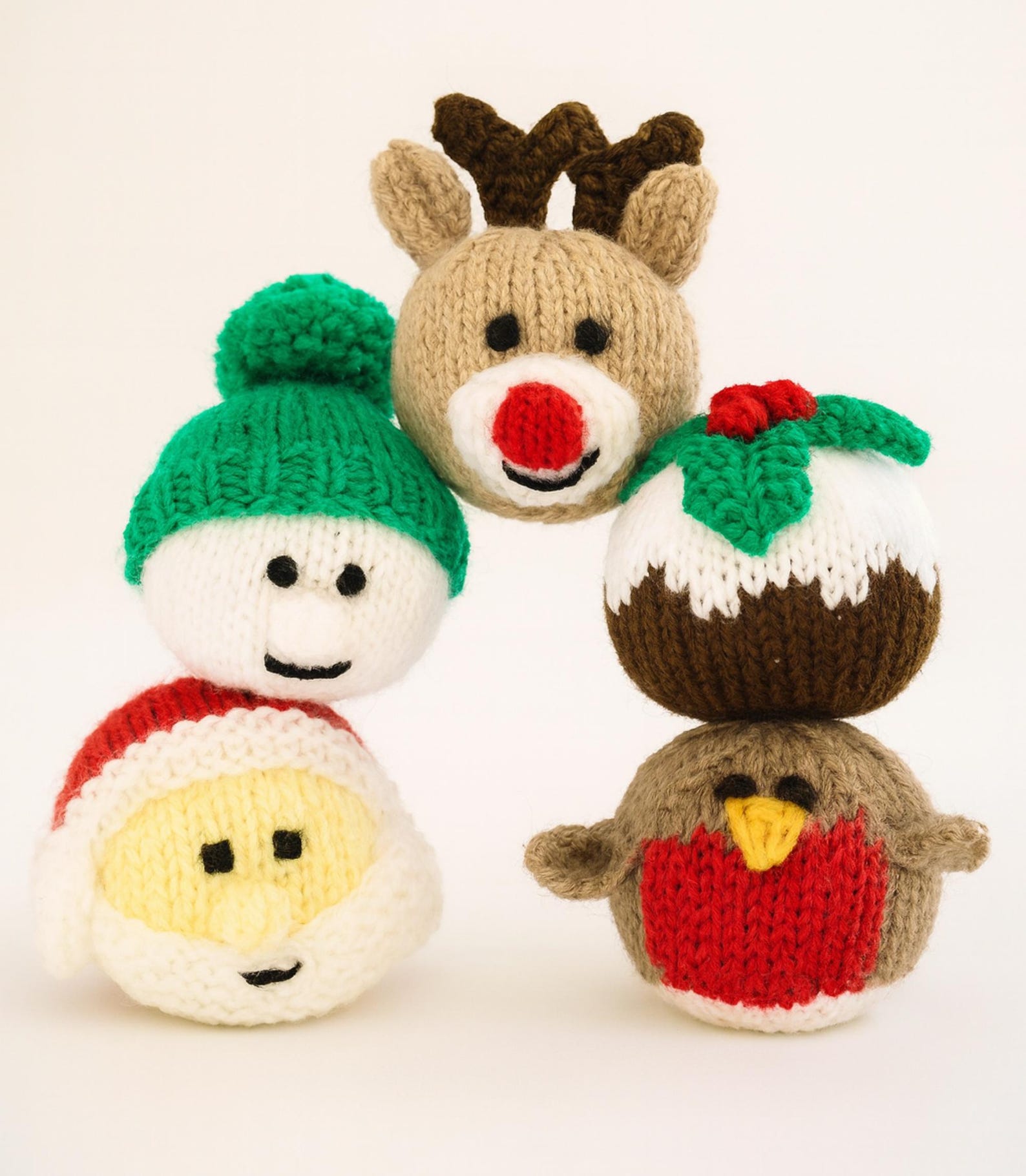 PDF Knitting Pattern Christmas Tree Decorations Ornaments Baubles Santa ...