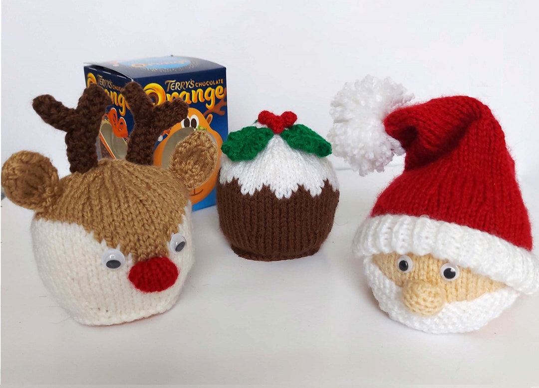 PDF Knitting Pattern Santa Reindeer & Xmas Pudding Chocolate Orange ...