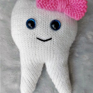 PDF Knitting Pattern Tooth Fairy Pouch Pillow Back Pocket Childs Easy ...