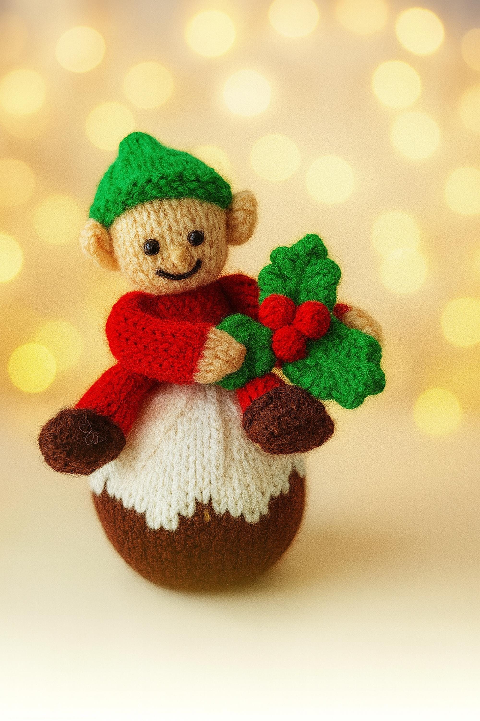 Cheeky Elf & Christmas Pudding Chocolate Orange Cover Knitting Pattern ...