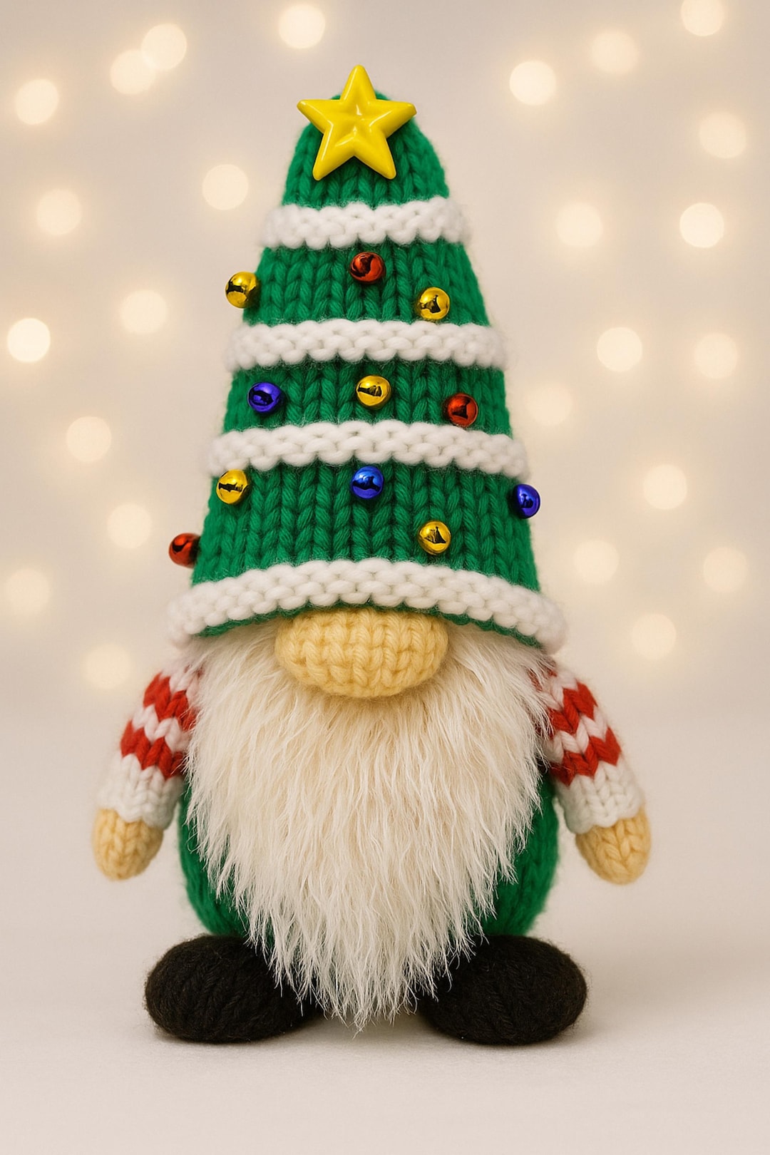 PDF Knitting Pattern Santa Tree Hat Gonk Christmas Gnome Toy Ornament ...