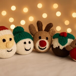 PDF Knitting Pattern Christmas Tree Decorations Ornaments Baubles Santa ...