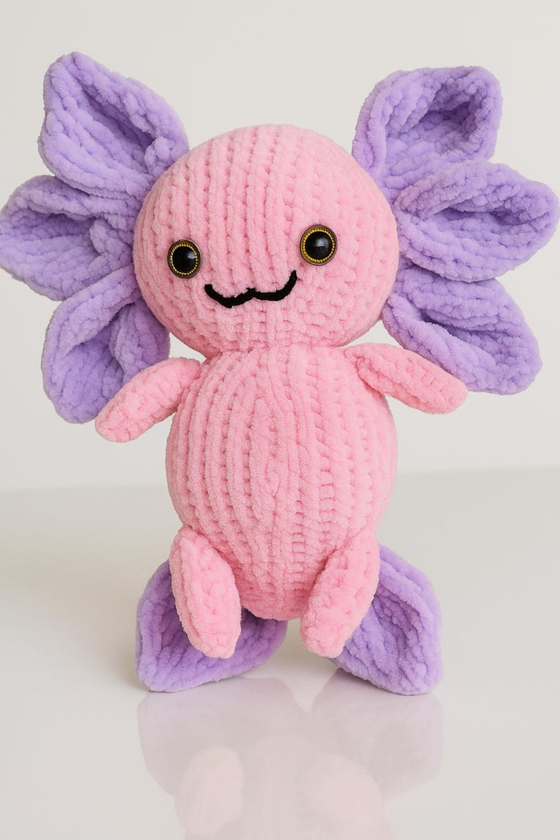 PDF Knitting Pattern Axolotl Inspired Soft Toy Plush 32cm Flutterby ...