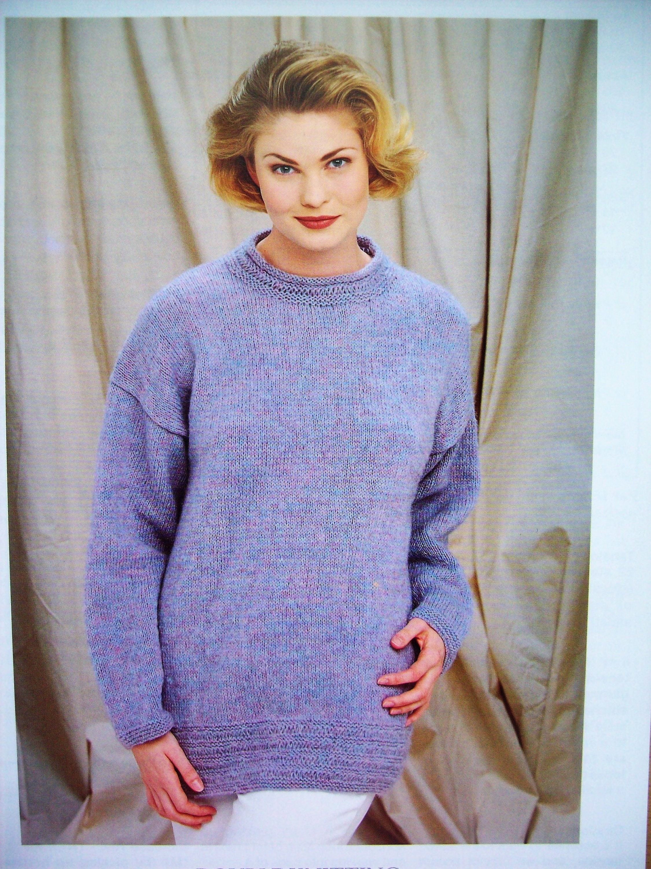 PDF Ladies Long Plain Round Neck Tunic Sweater Jumper Knitting | Etsy UK