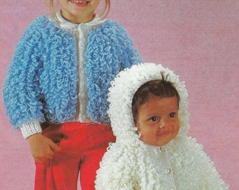 Girls Loopy Jacket Knitting Pattern PDF Childrens 20 27 Inch - Etsy UK