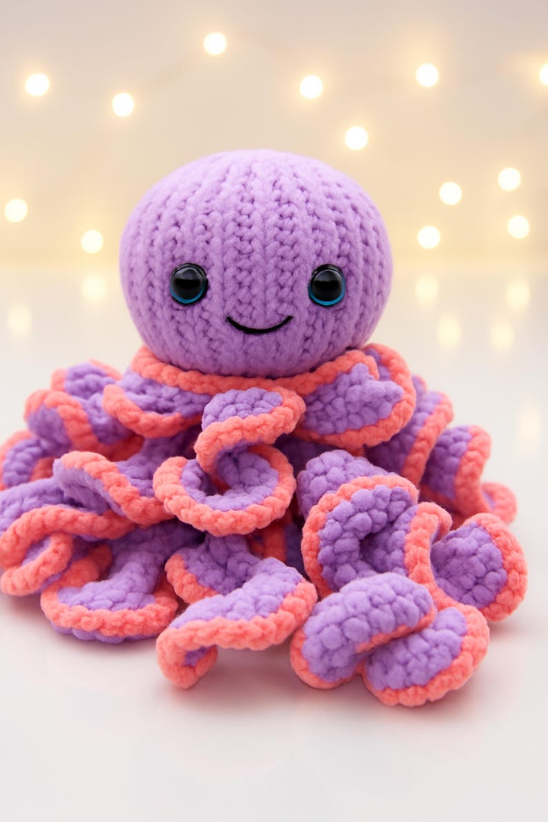 PDF Knitting Pattern Octopus Toy Spiral Legs Flutterby Chunky ( Bulky ...