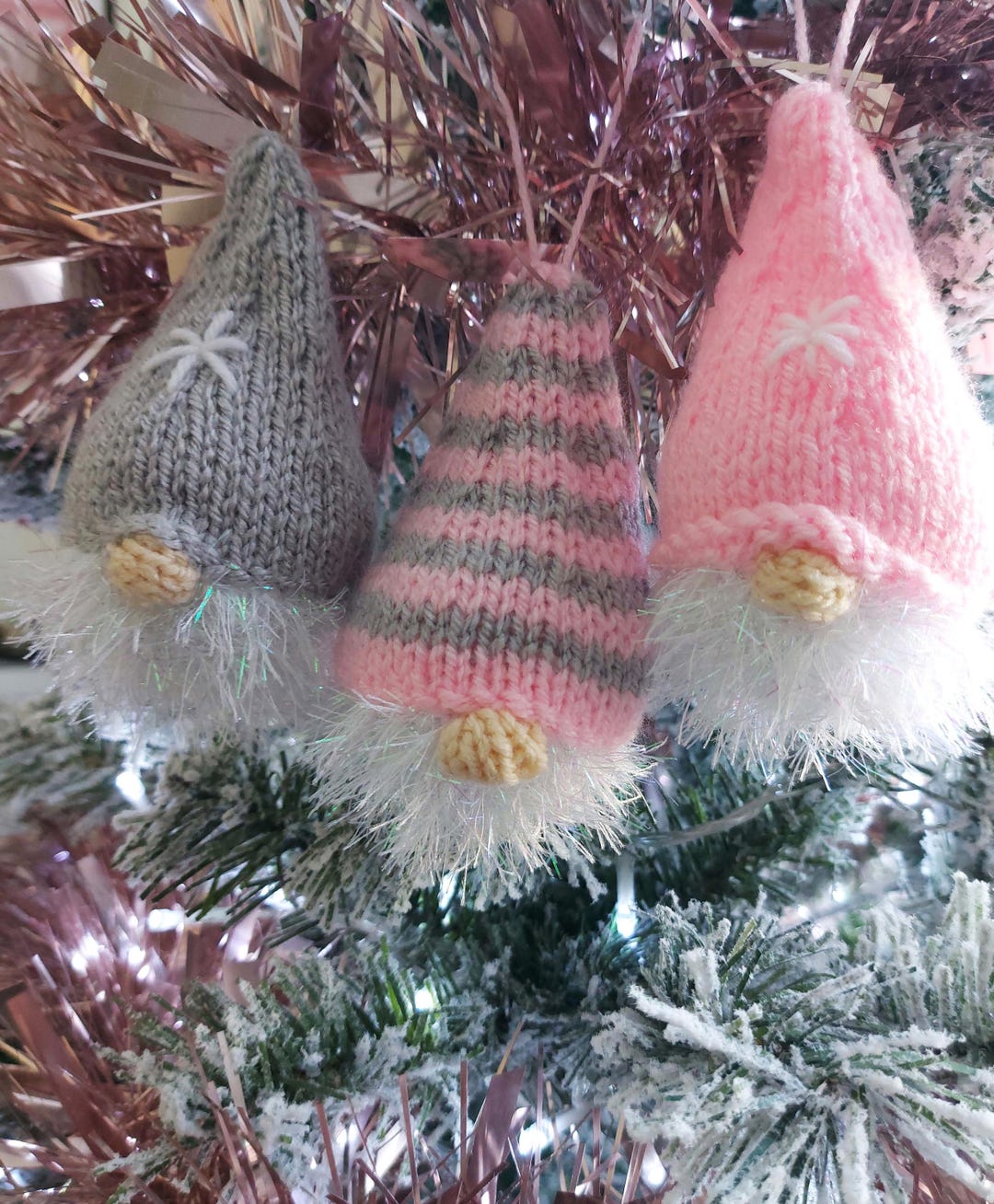 Christmas Gnome Gonk Tree Decoration Bauble PDF Knitting Pattern 12cm ...
