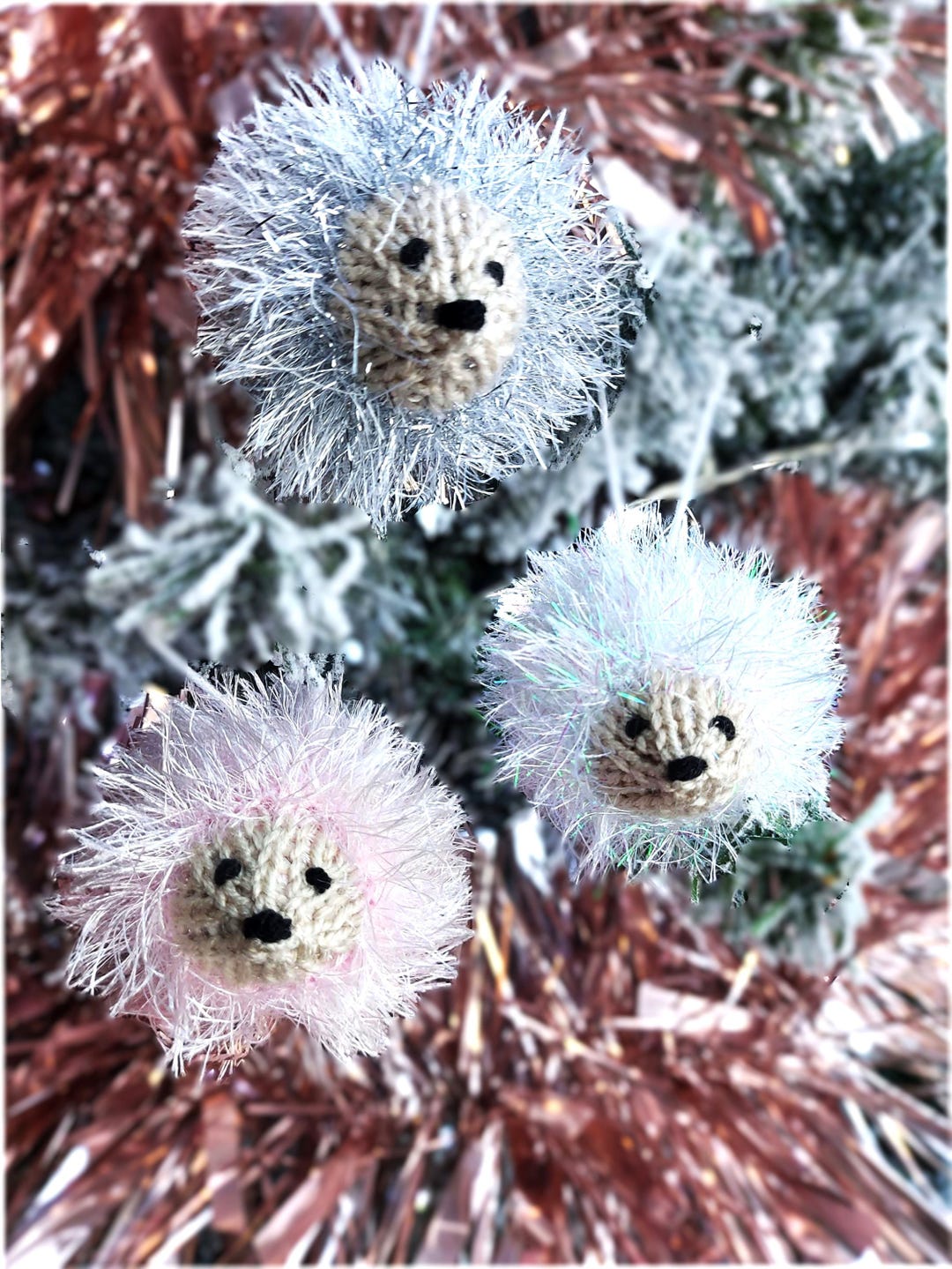 Hedgehog Christmas Tree Bauble Decoration PDF Knitting Pattern 8cm ...