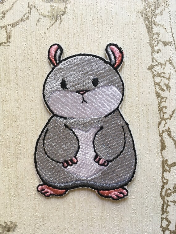 Tam the Tiny Hamster Grumpy Face Embroidered Iron on Patch. | Etsy