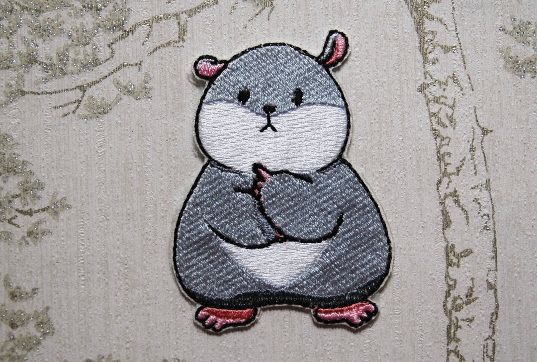 Tam the Tiny Hamster Thinking Face Embroidered Iron On/sew on Patch. - Etsy