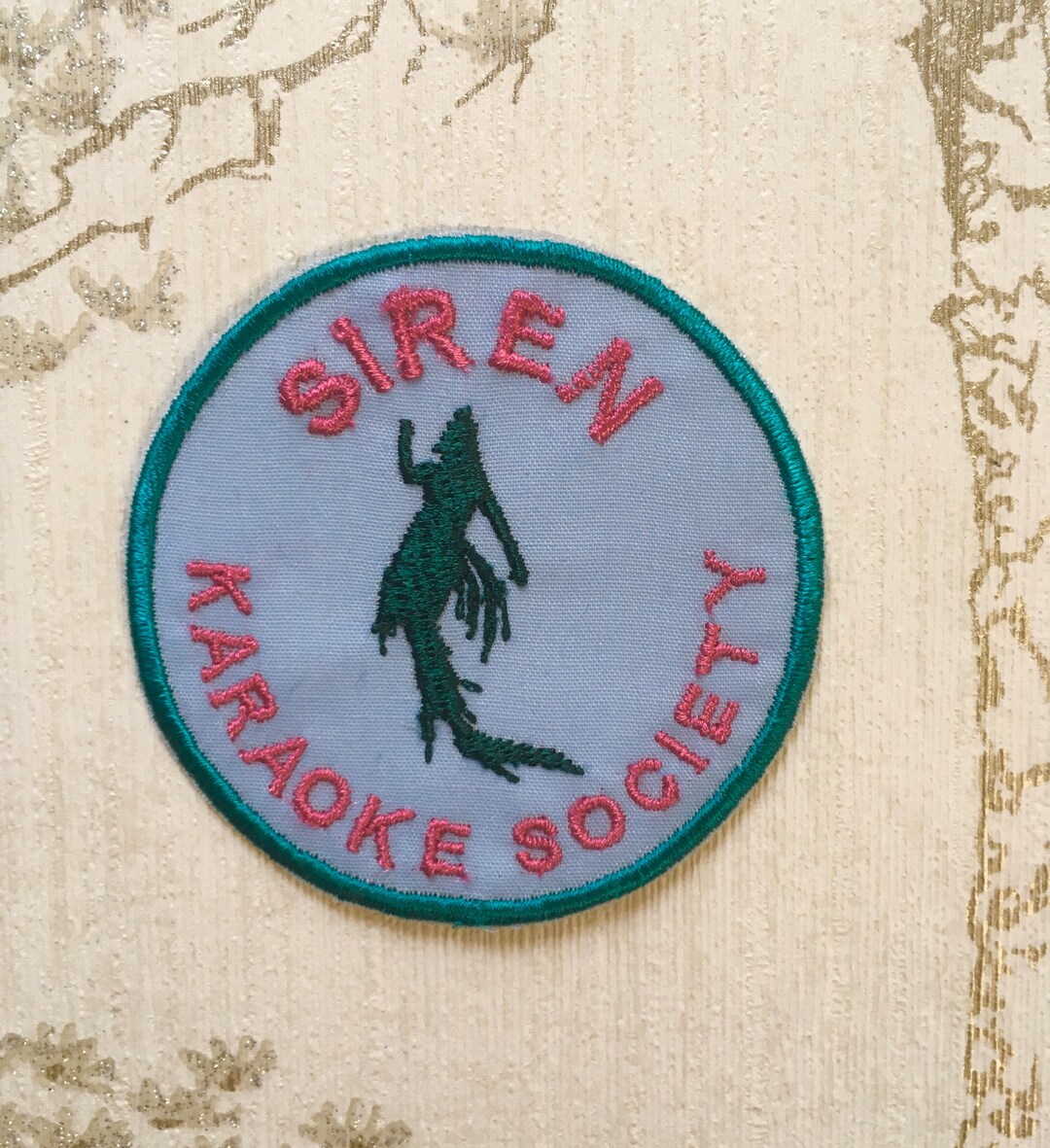 Embroidered Cryptid Iron on Patch: Siren Karaoke Society. - Etsy