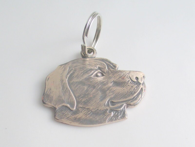 Labrador Dog Solid Bronze Keyring/keychain or Dog Tag: Hairy Version ...