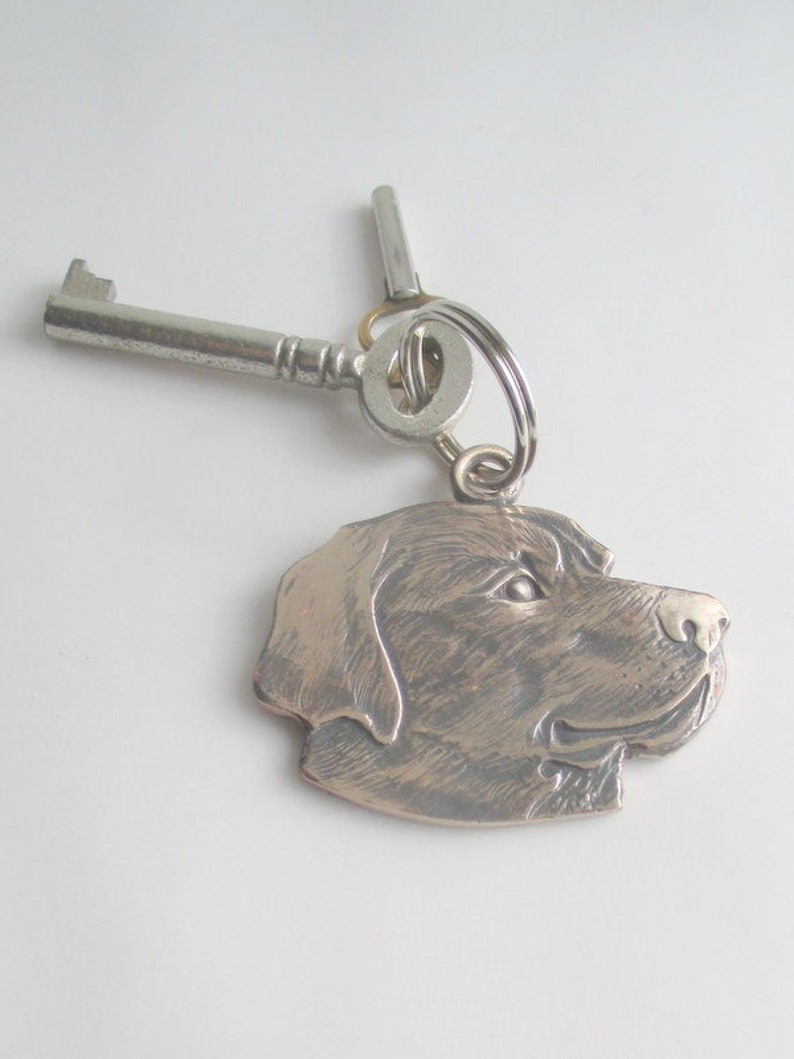 Labrador Dog Solid Bronze Keyring/keychain or Dog Tag: Hairy Version ...