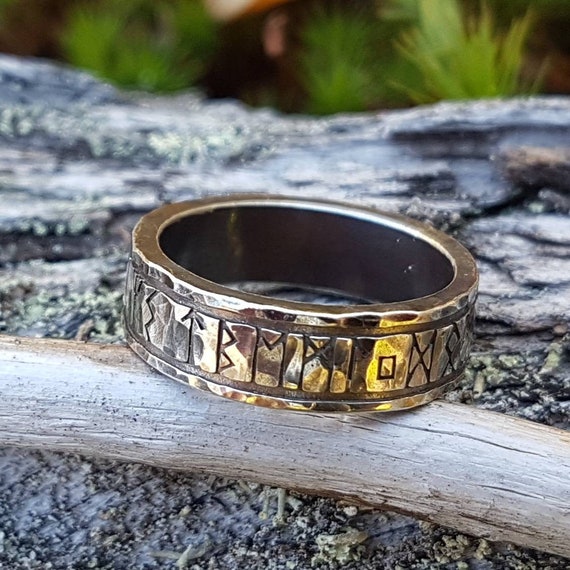 Unique Runic Ring With the Elder Nordic Futhark. - Etsy