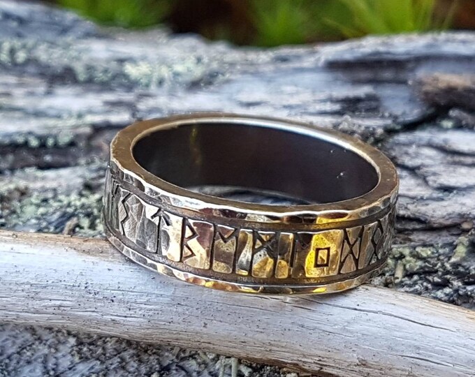 Unique Runic Ring With the Elder Nordic Futhark. - Etsy