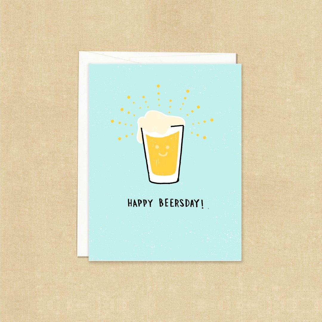 Beer Lover Greeting Card _ Happy Beers Day Greeting _ Happy - Etsy
