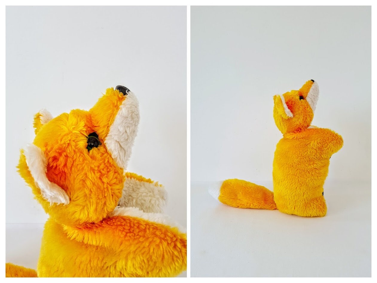 Vintage Fox fur toy animal Soft Toy stuffed toy white | Etsy