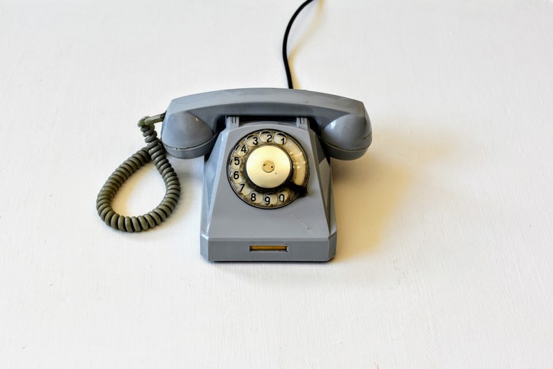 Vintage Rotary Phone / gray retro phone vintage 60s | Etsy