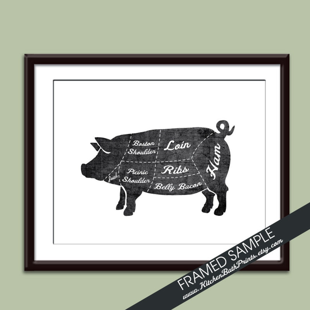 PORK (butcher Diagram Series) - Art Print (featured in Vintage ...