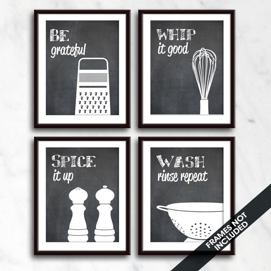 Funny Kitchen Art Print Set grater Whisk Salt Pepper - Etsy