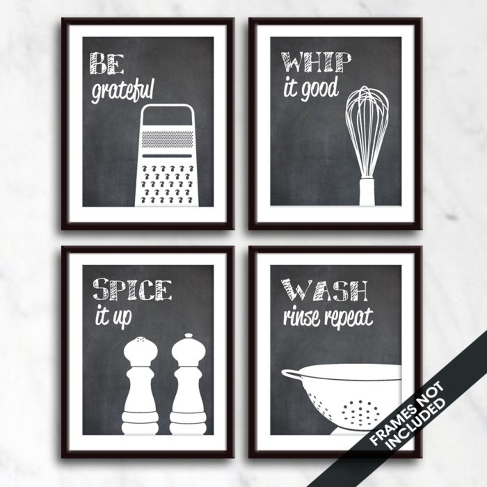 Funny Kitchen Art Print Set grater Whisk Salt Pepper - Etsy