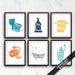 Bath Rules Set of 6 Art Print featured in Ocean Navy - Etsy