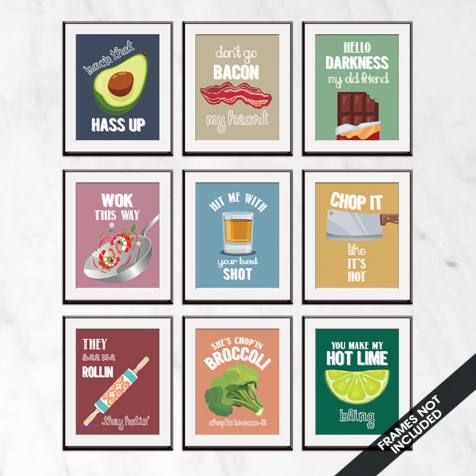 Funny Kitchen Song Series Set of 9 Art Unframed Prints - Etsy