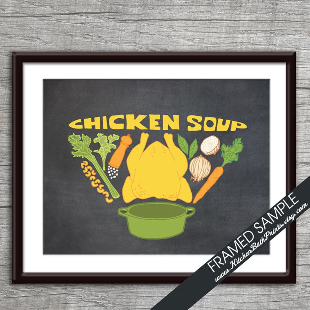CHICKEN SOUP - Art Print (featuring on Vintage Chalkboard ...
