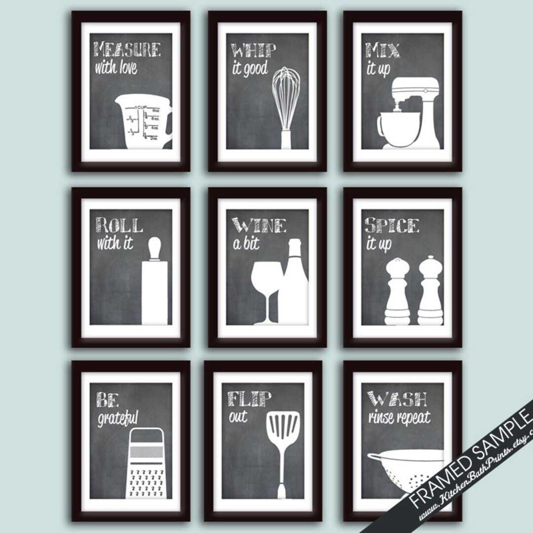 Funny Kitchen Art Print Set set of 9 Art Prints featured on Blackboard ...
