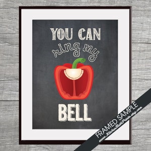 You Can Ring My Bell bell Pepper Art Print funny Kitchen Song Series ...