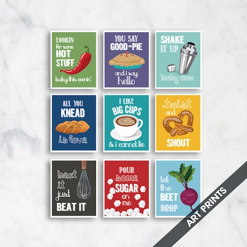 Funny Kitchen Sign Music Lyric Print Set of 9 Wall Art Prints - Etsy