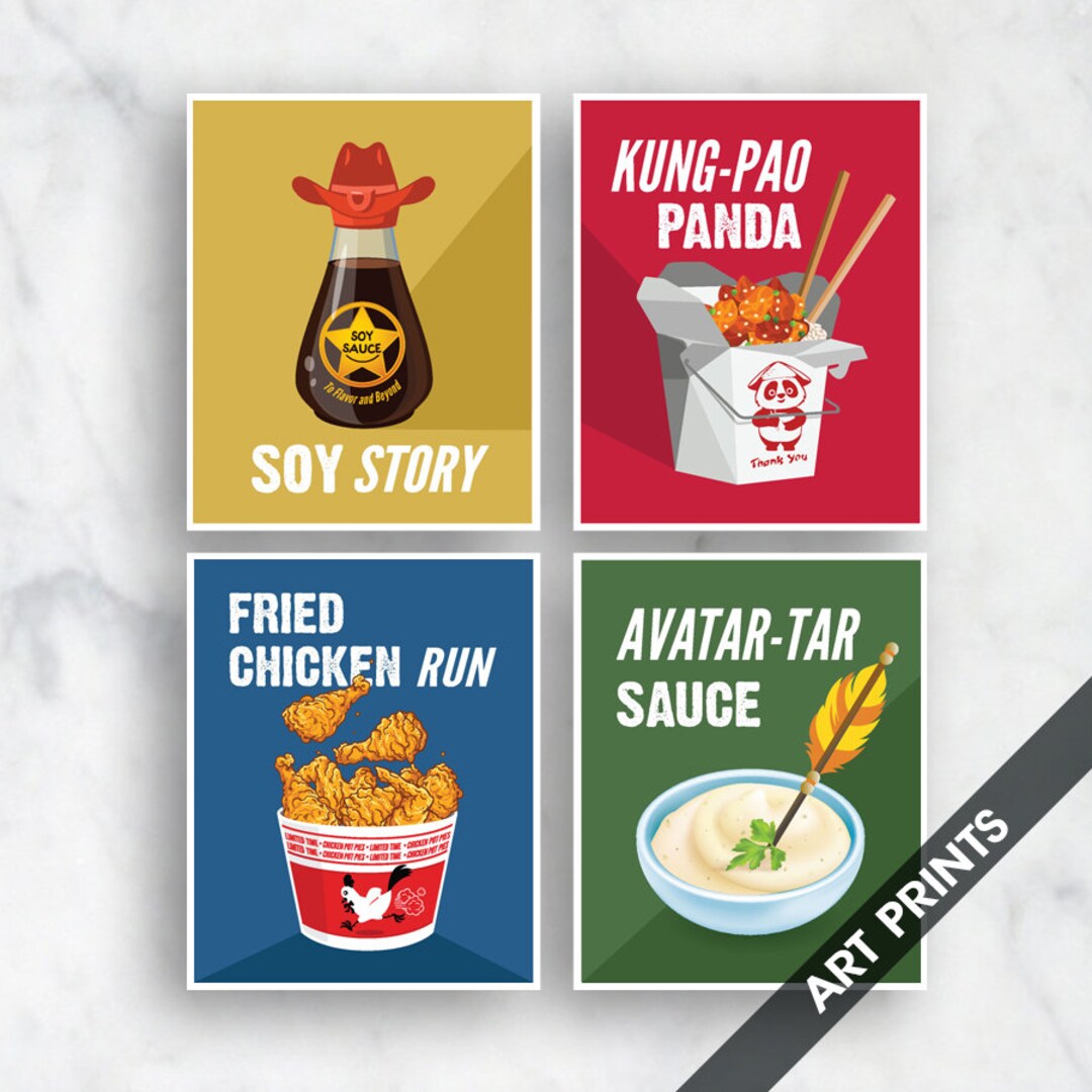 Soy Story, Kung-pao Panda, Fried Chicken Run, Avatar-tar Sauce (funny ...