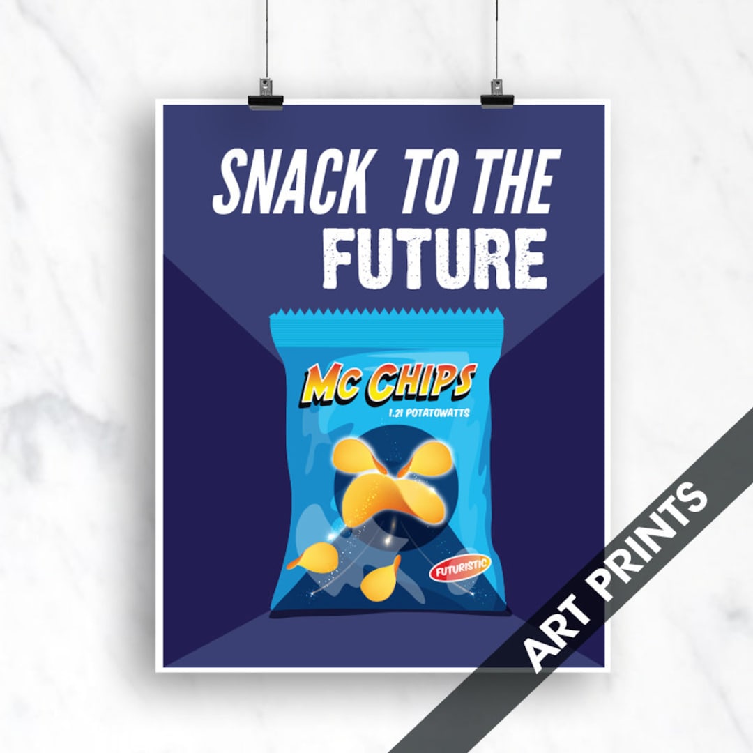 Snack to the Future Potato Chips Unframed Art Print funny Food Flicks ...