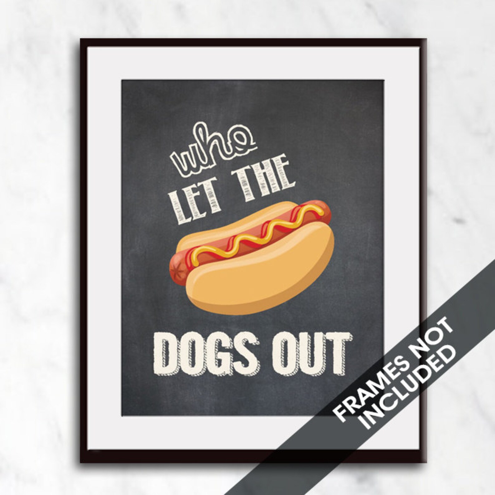 Who Let the Dogs Out (hot Dog) - Art Print (funny Kitchen Song Series ...