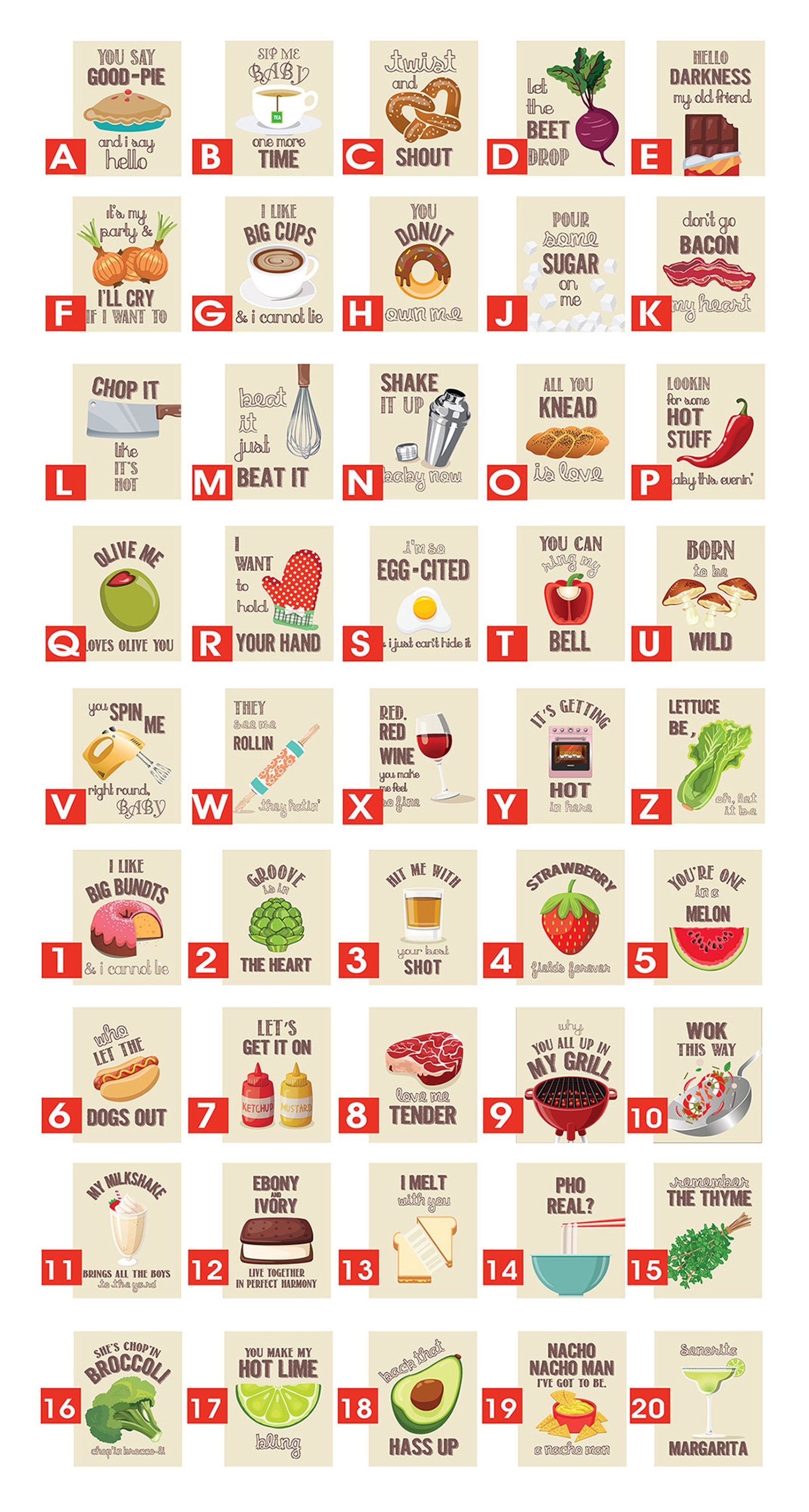 Funny Kitchen Sign Music Lyric Print Set of 9 Wall Art Prints - Etsy