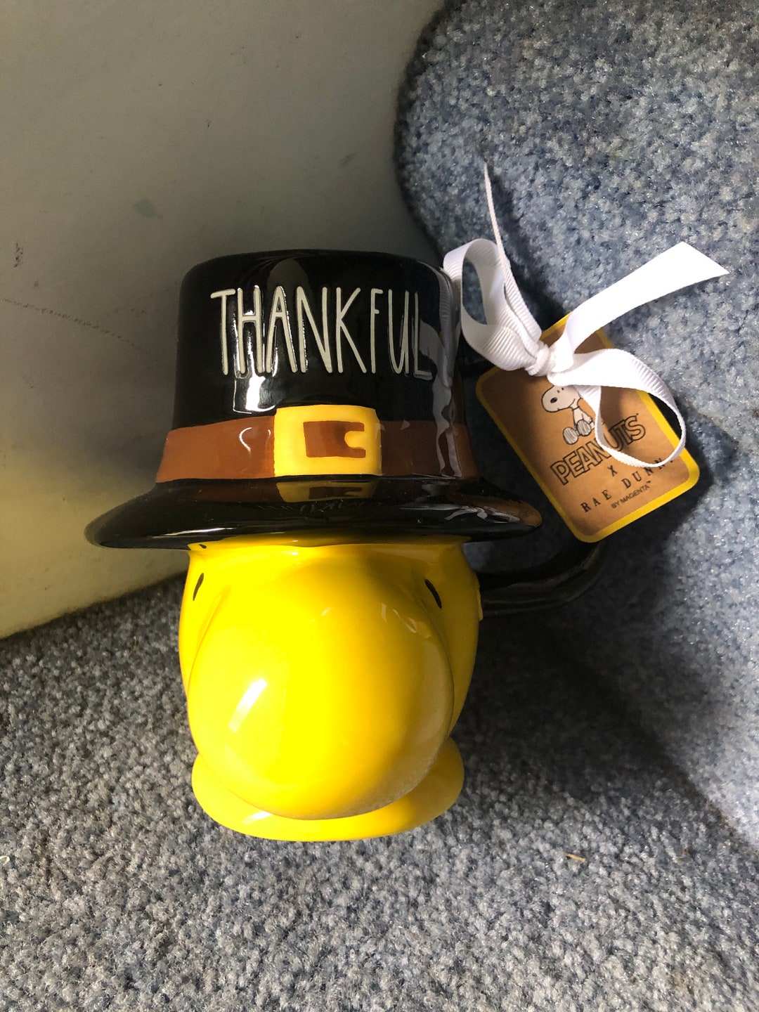 Rae Dunn Peanuts Woodstock Pilgrim Thanksgiving Thankful Mug No Damage ...