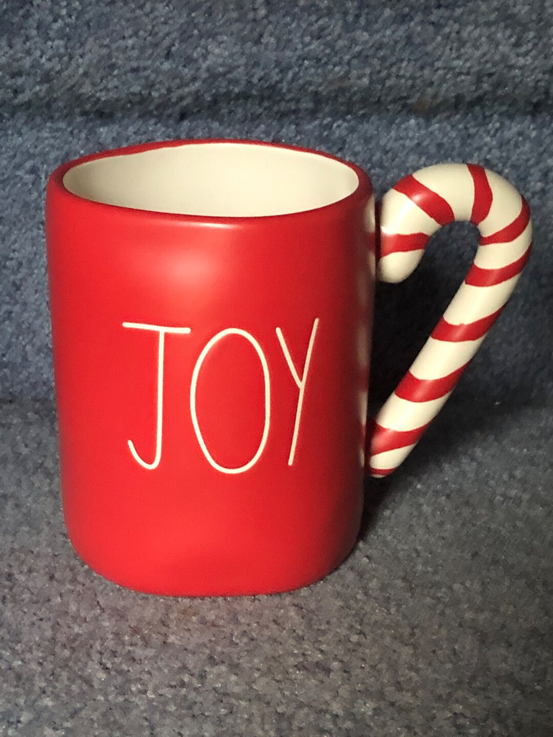 Rae Dunn New Christmas Mug Joy Candy Cane Handle No Damage Never Used ...