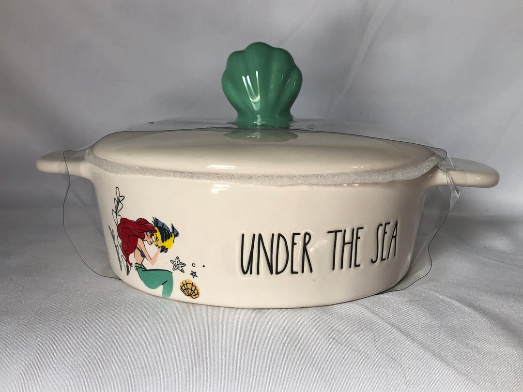 Rae Dunn New Disney Little Mermaid Ariel Under the Sea Covered Dish ...