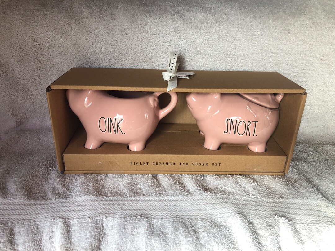 Rae Dunn New Boxed Piglet Pig Sugar and Creamer Set No Damage Never ...
