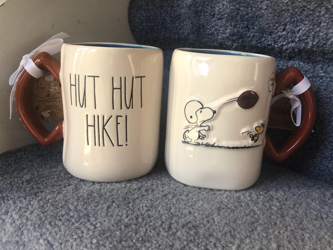 Rae Dunn New Peanuts Snoopy Football Mug: "hut Hut Hike" No Damage - Etsy
