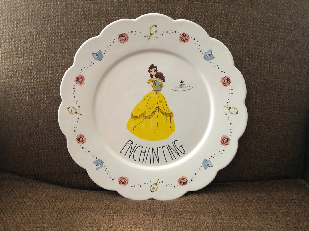 Rae Dunn New Disney Princess Belle Beauty and the Beast Large Plate ...