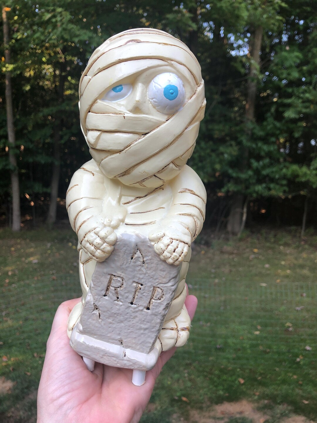 Halloween Mummy Blow Mold With RIP Tombstone 10" Tall Decoration - Etsy