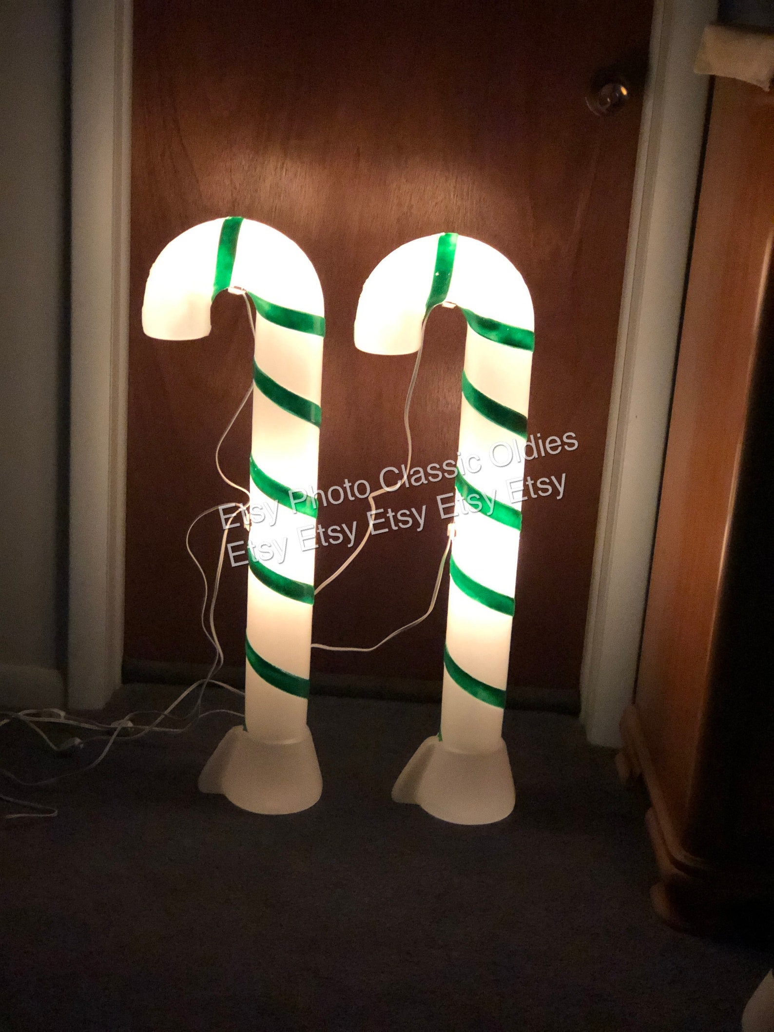 Blow Mold Candy Cane TPI 1994 Double Lighted Outdoor Christmas ...