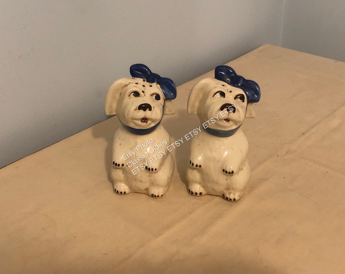 Vintage Shawnee Pottery Muggsy Mugsy Dog Tall Large Salt & Pepper ...