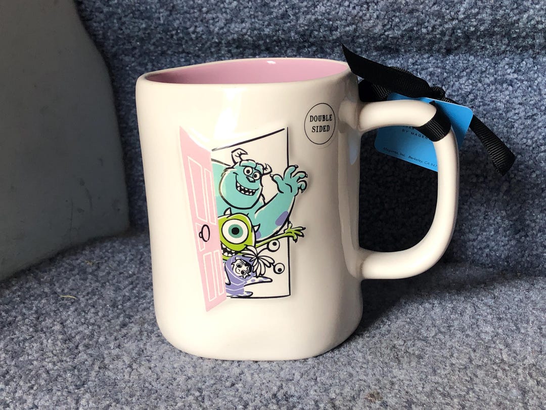 Rae Dunn New Disney Pixar Monsters Inc BOO Mug Pink Interior No Damage ...