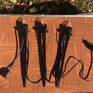 Blow Mold Pathway Light Toppers 3 Lawn or Yard Stakes Markers W/ 3 ...