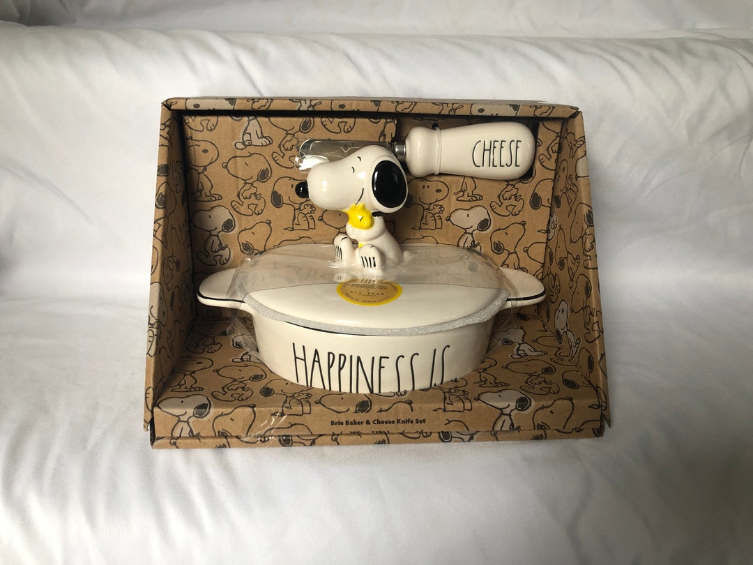 Rae Dunn New Peanuts Snoopy Woodstock Happiness is Cheese Dish No ...