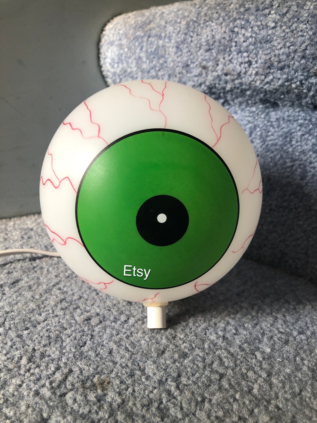 Vintage Halloween Bloodshot Double Sided Eyeball Blow Mold Light Topper ...
