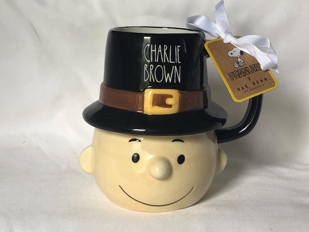 Rae Dunn New Peanuts Charlie Brown Pilgrim Head Thanksgiving Mug No ...